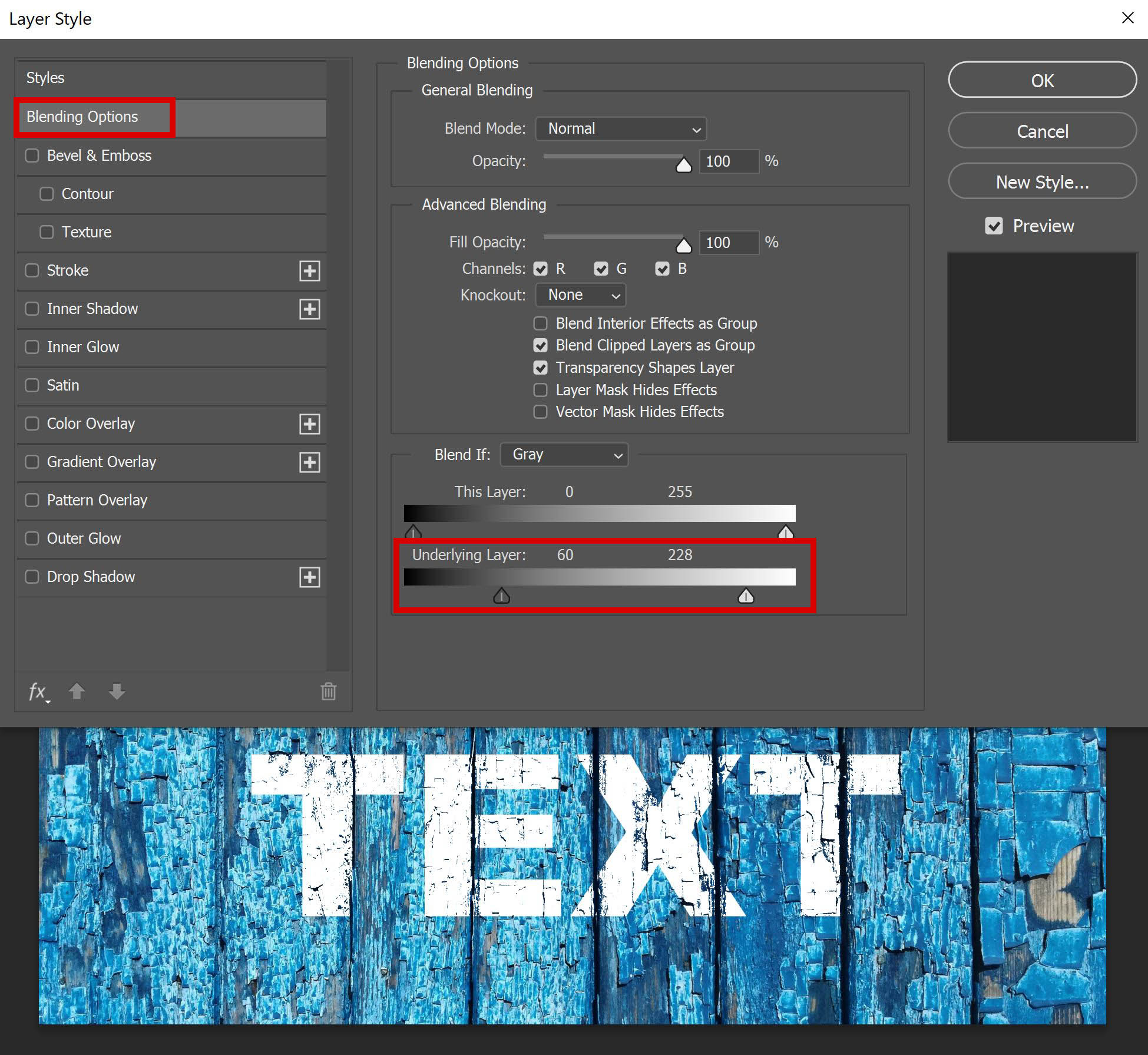Blend text with a textured background in Adobe Photoshop!
