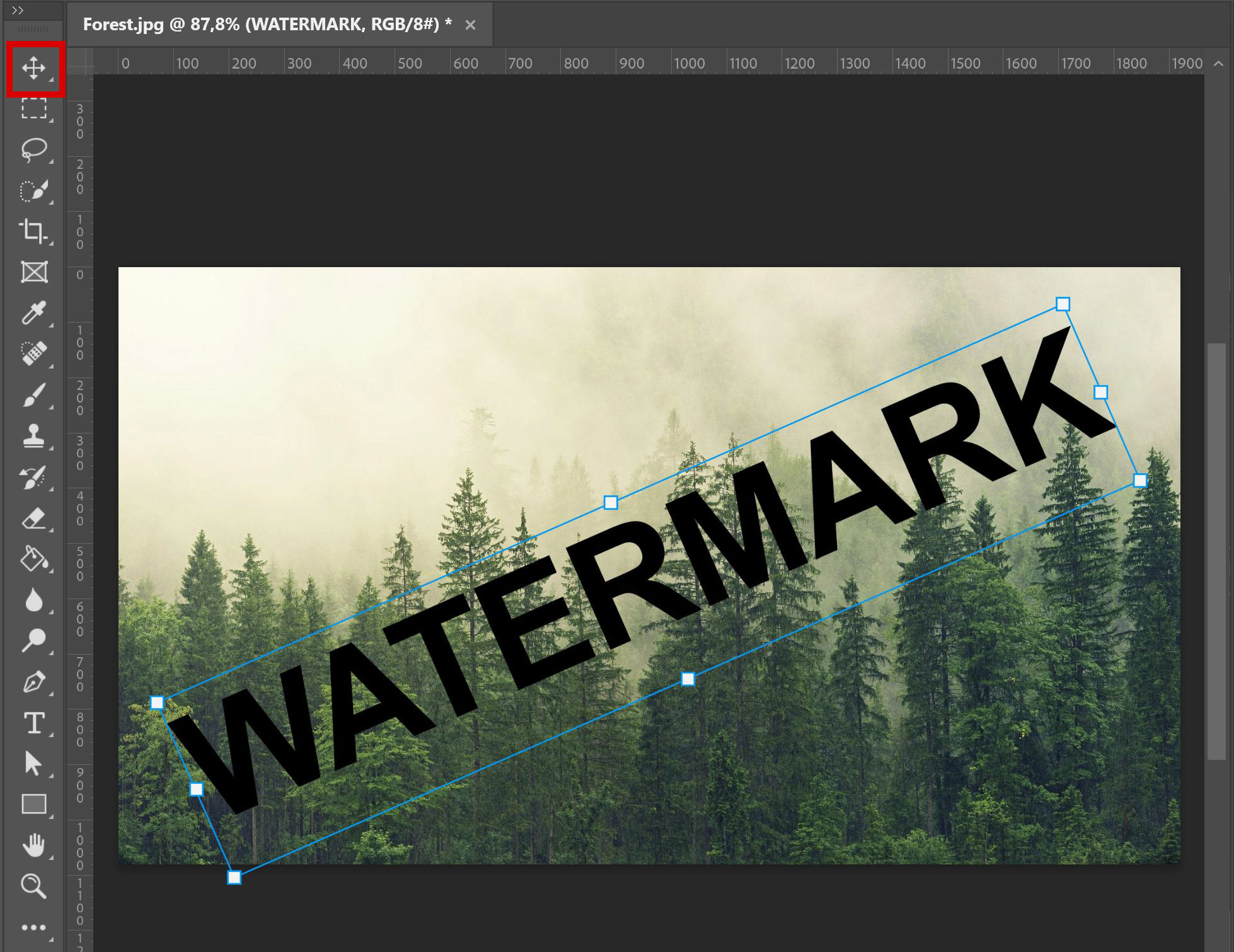 Create a transparent watermark in Photoshop - Edit with Kim