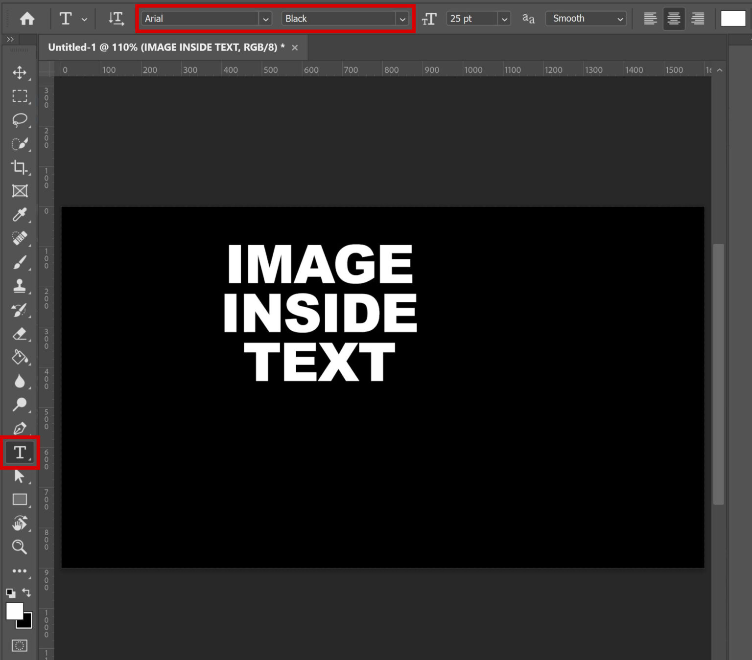 Place an image or photo inside text in Adobe Photoshop!