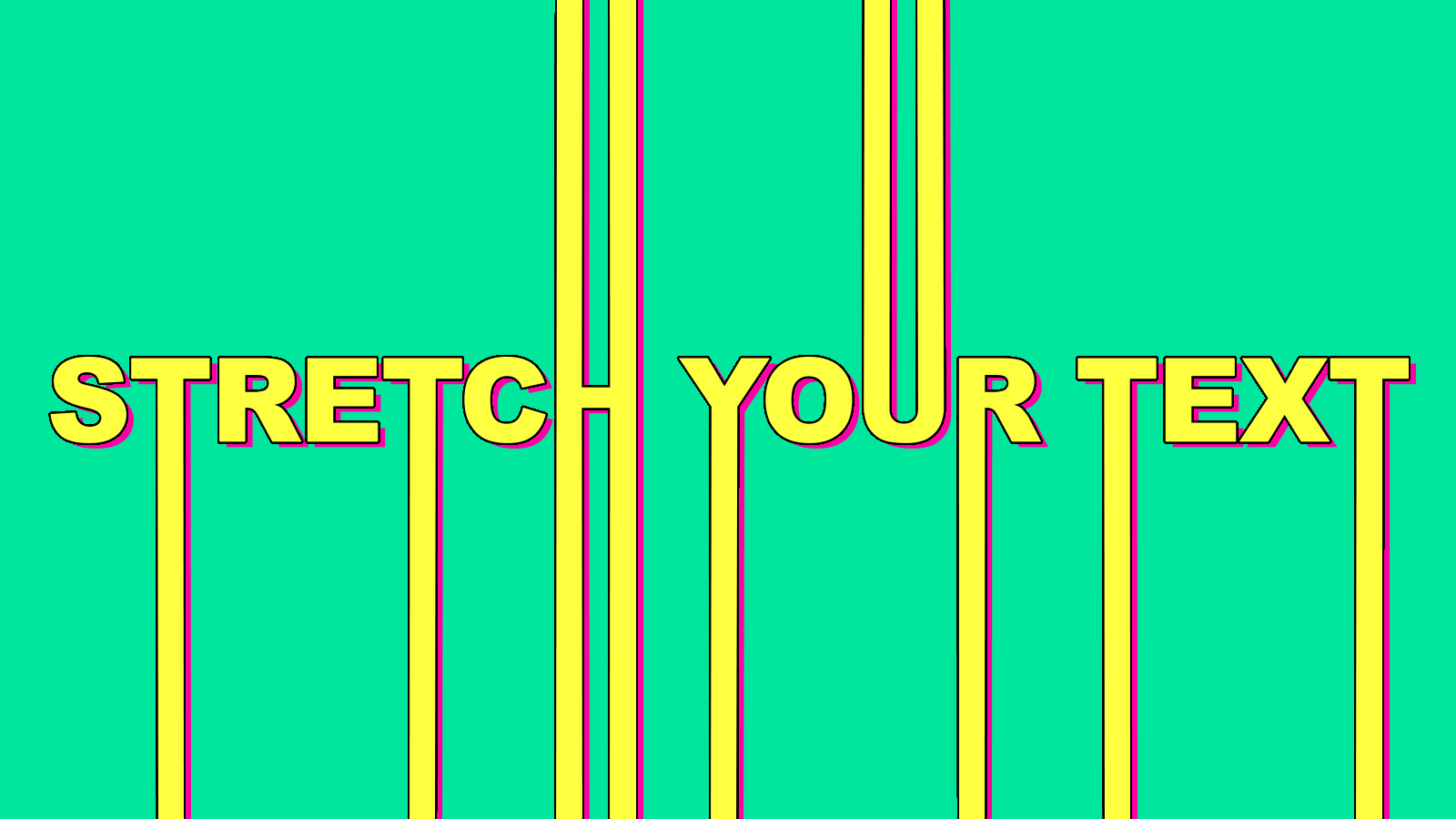 Stretch text (with a drop shadow) in Adobe Photoshop!