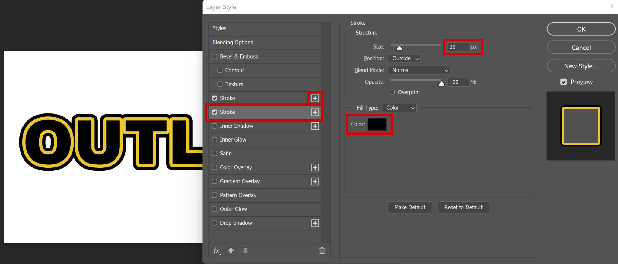 Create text with multiple outlines in Adobe Photoshop!
