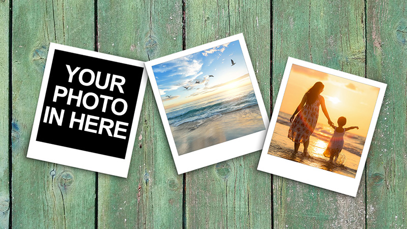 Photo inside polaroid frame in Photoshop - Edit with Kim