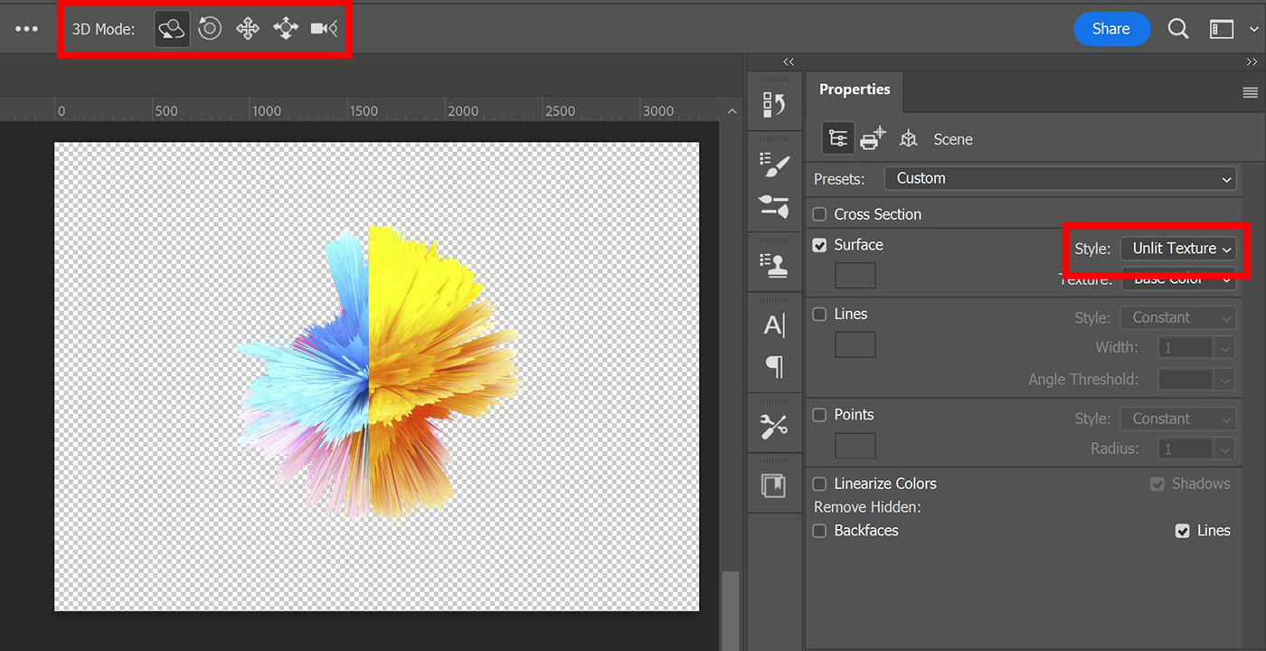 Create an abstract 3D figure in Photoshop - Edit with Kim