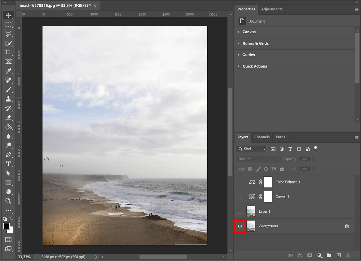 Compare before and after image in Photoshop - Edit with Kim
