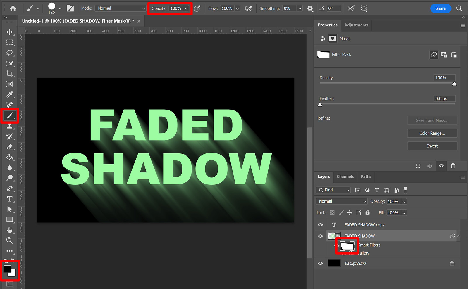 Long faded shadow for text in Photoshop - Edit with Kim