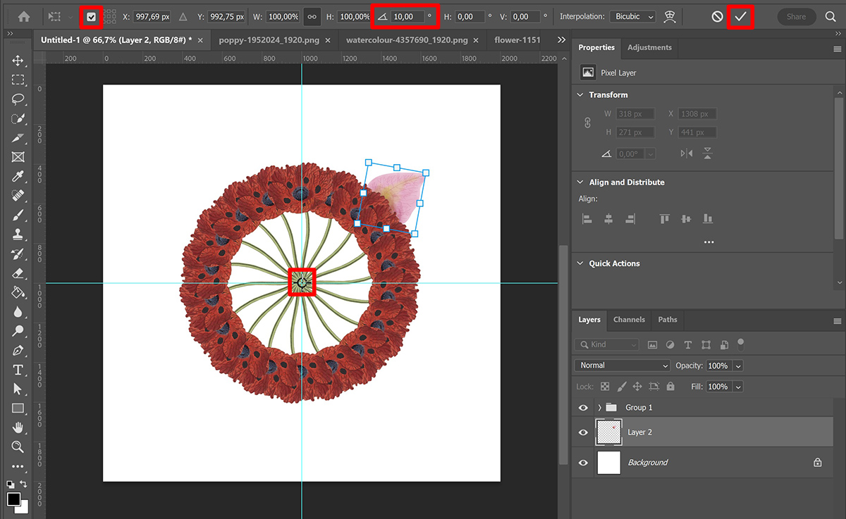 Turn an image into a pattern in Photoshop - Edit with Kim
