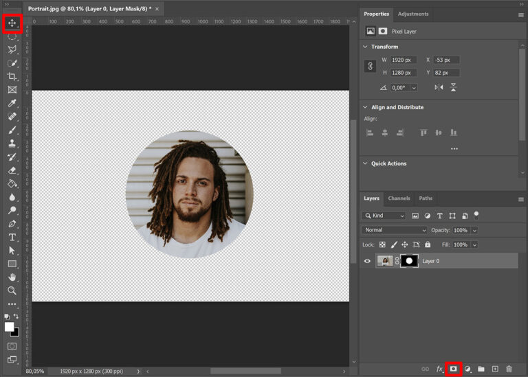 Place a photo inside a circle in Photoshop - Edit with Kim