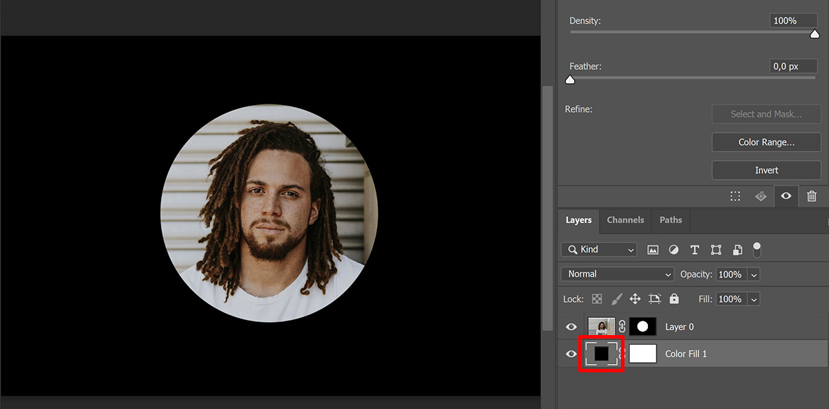 Place a photo inside a circle in Photoshop - Edit with Kim