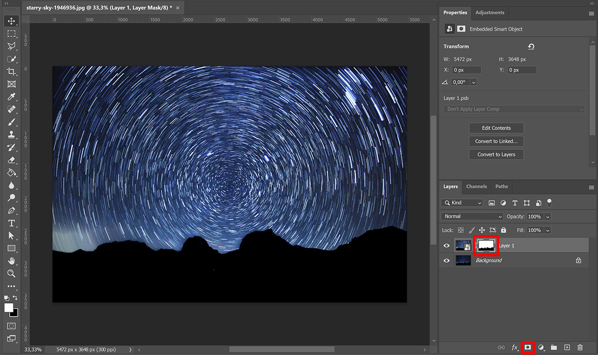Create a star trail in Adobe Photoshop - Edit with Kim