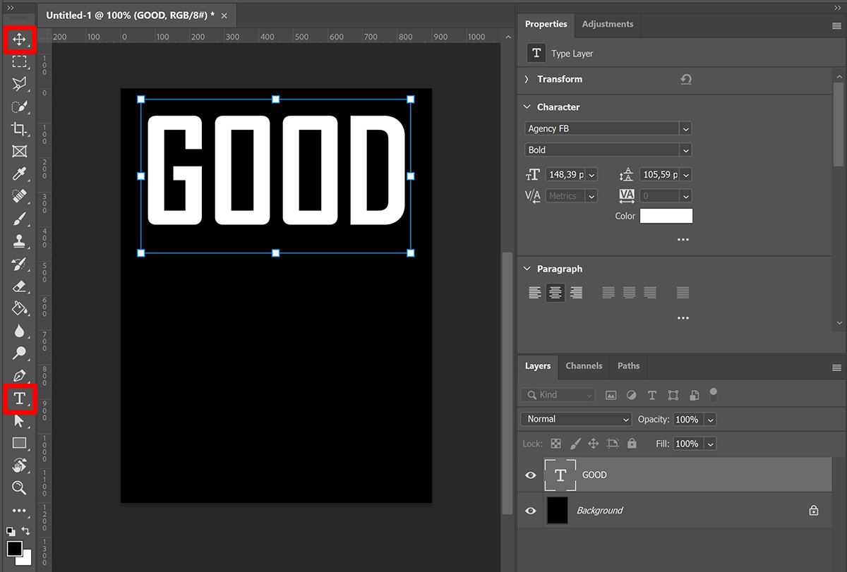 Stretched text effect in Adobe Photoshop - Edit with Kim
