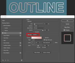 Transparent text with outline only in Adobe Photoshop