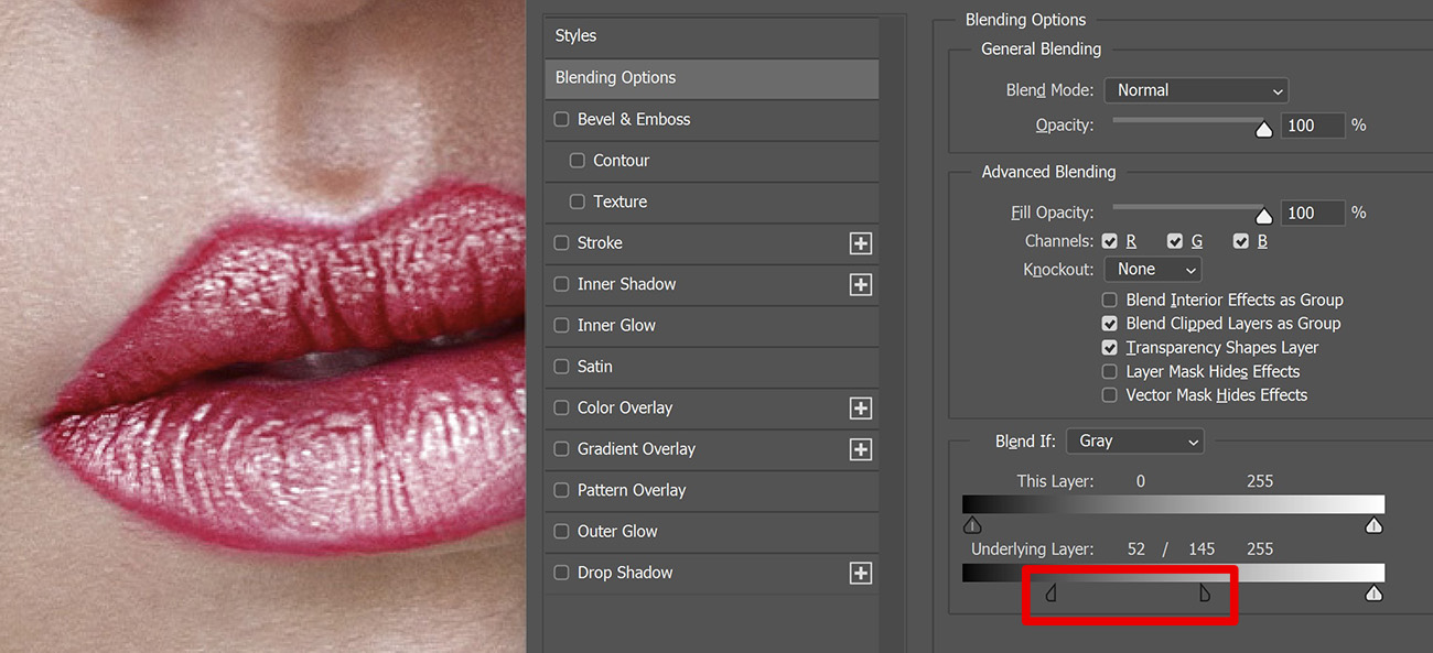 Create glossy lips in Adobe Photoshop - Edit with Kim