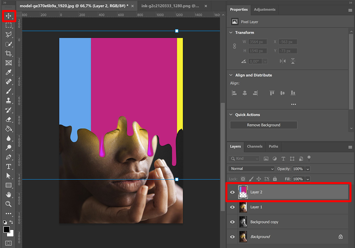 Dripping paint effect in Adobe Photoshop - Edit with Kim