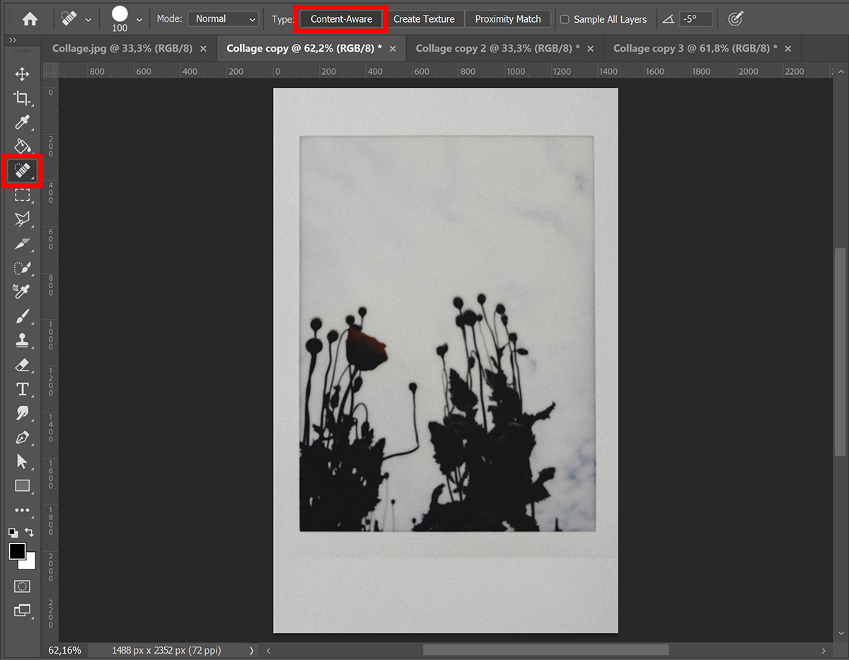 Crop photos from collage in Photoshop - Edit with Kim