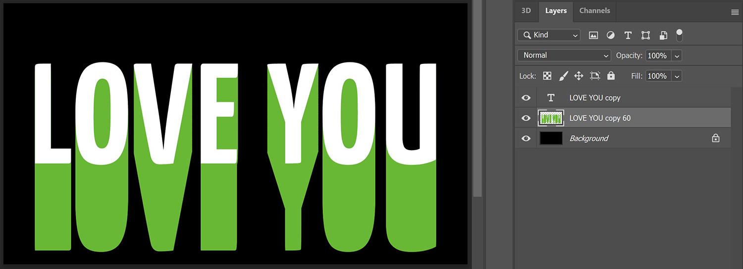 Stretch text with gradient in Photoshop - Edit with Kim