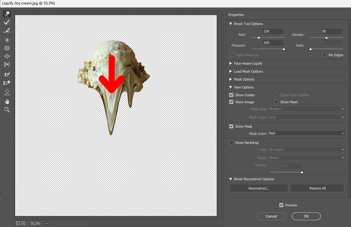 Liquify something (create melting objects) in Photoshop!