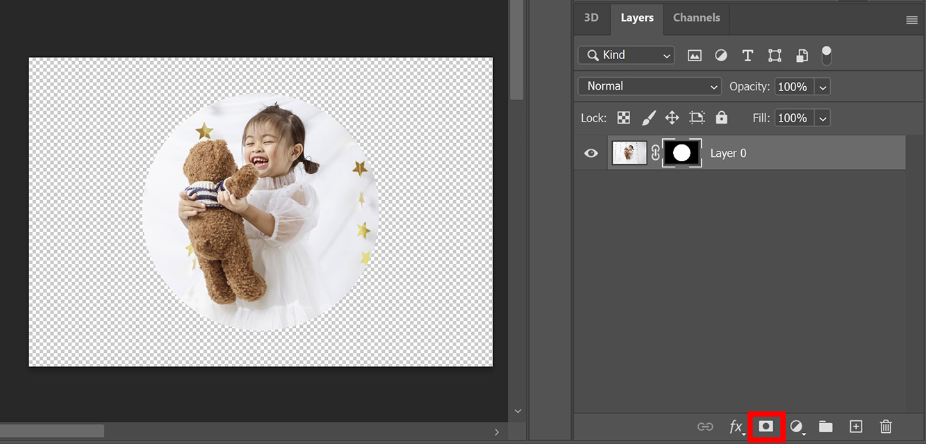 Photo inside shape with soft edges in Adobe Photoshop
