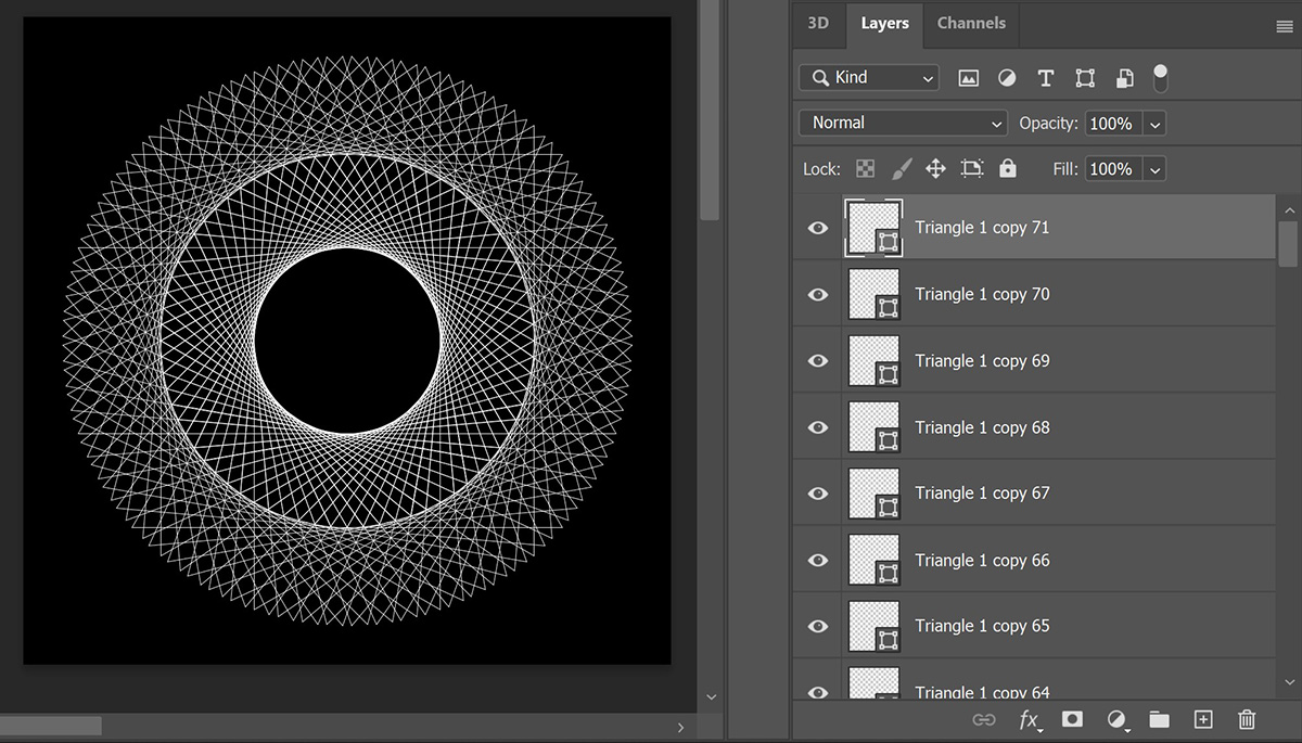 Create a gradient spirograph in Photoshop - Edit with Kim