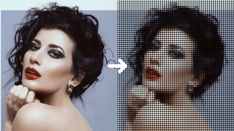 Mosaic dotted portrait in Adobe Photoshop - Edit with Kim