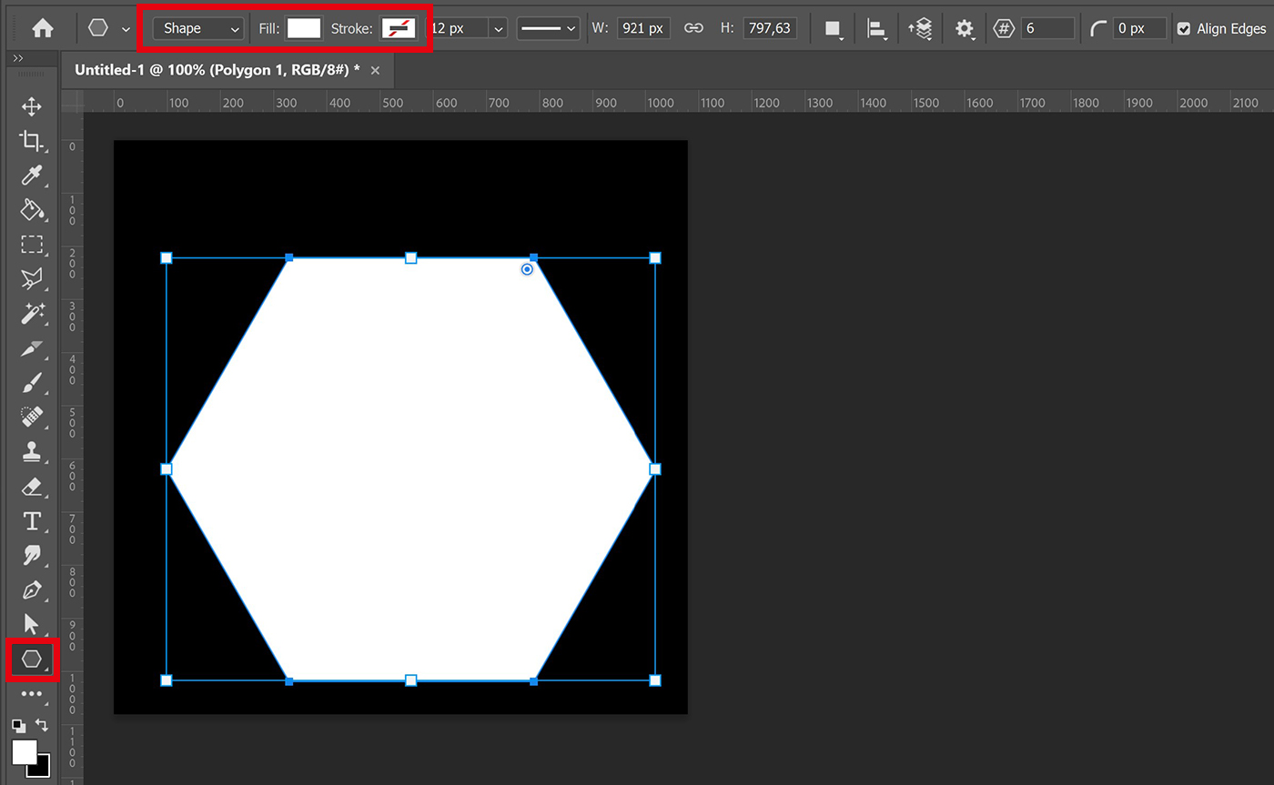 Photo in shape with outline in Photoshop - Edit with Kim