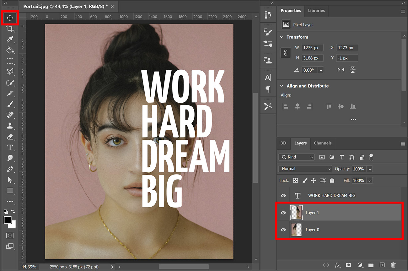 Create a text portrait in Adobe Photoshop - Edit with Kim