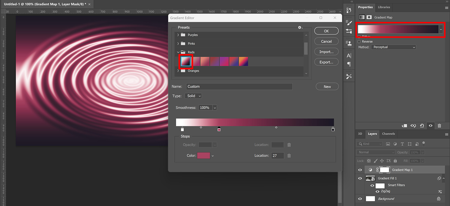 Abstract water ripple effect in Photoshop - Edit with Kim