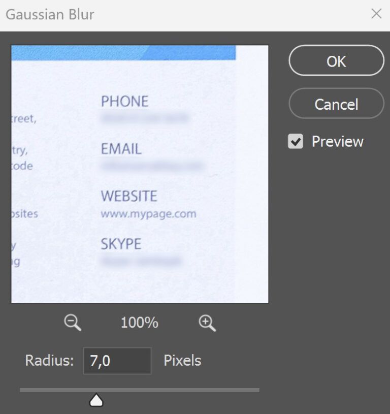Blur text in a document in Photoshop - Edit with Kim