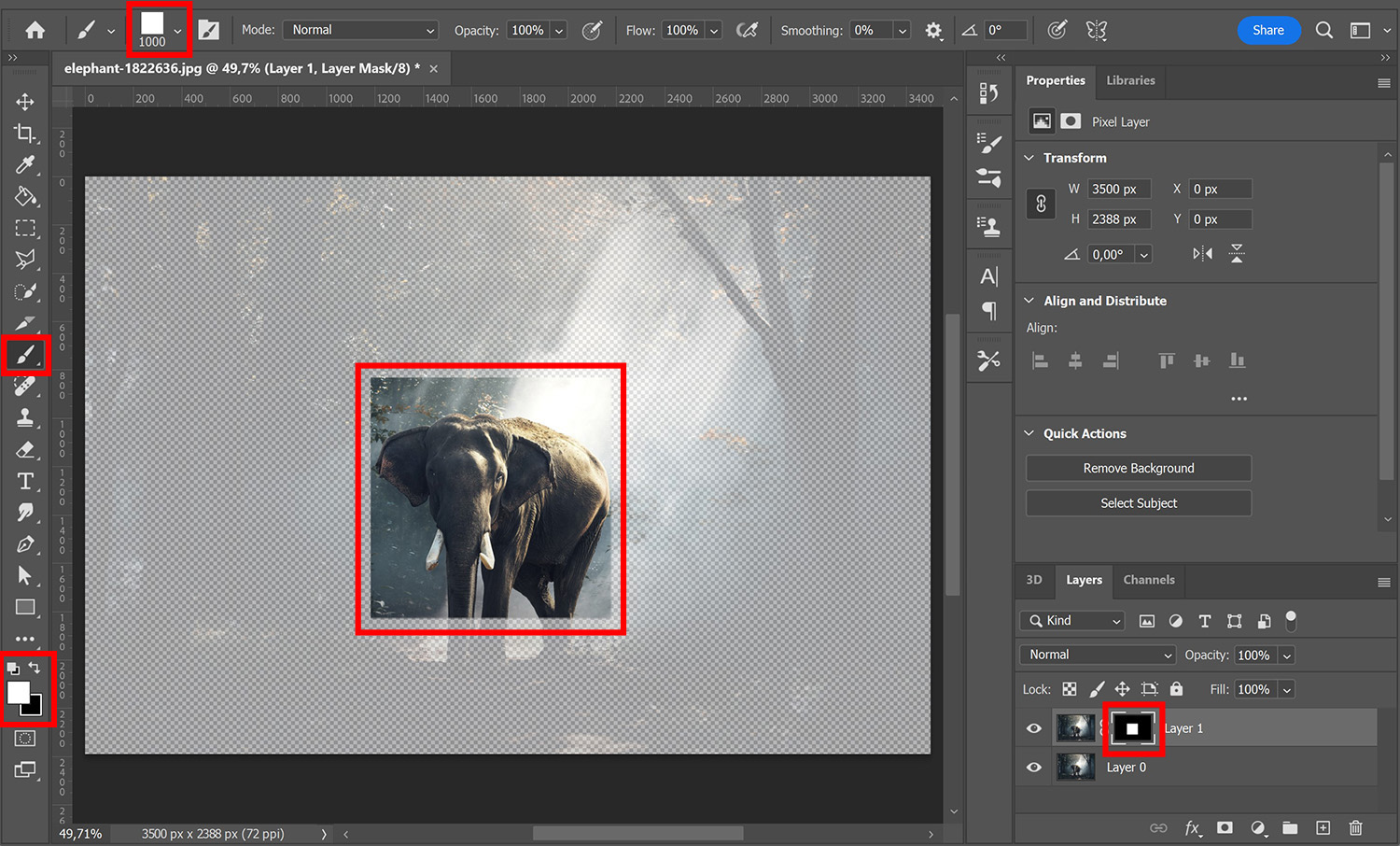 Create a square photo effect in Photoshop - Edit with Kim
