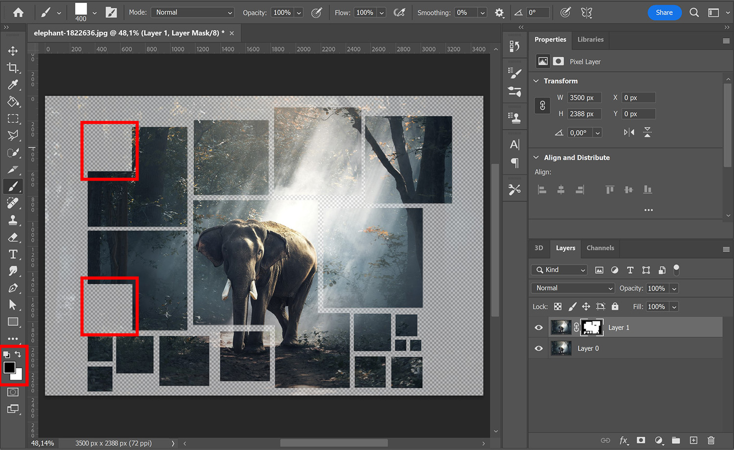 Create a square photo effect in Photoshop - Edit with Kim