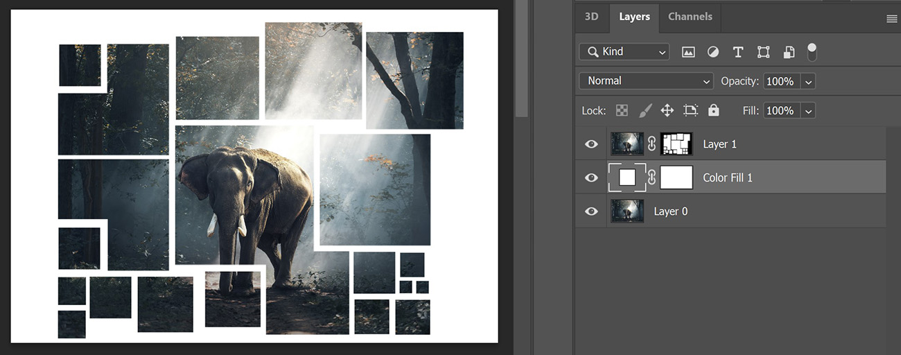 Create a square photo effect in Photoshop - Edit with Kim