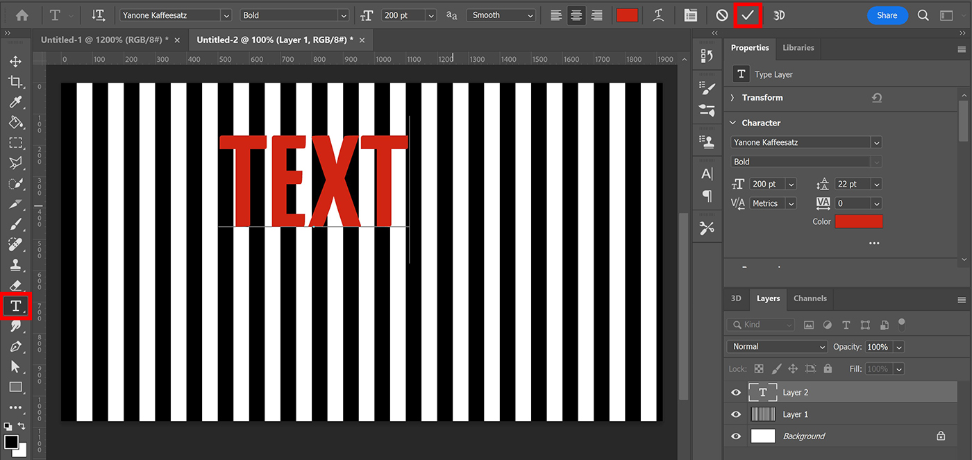 Create a striped text effect in Photoshop - Edit with Kim