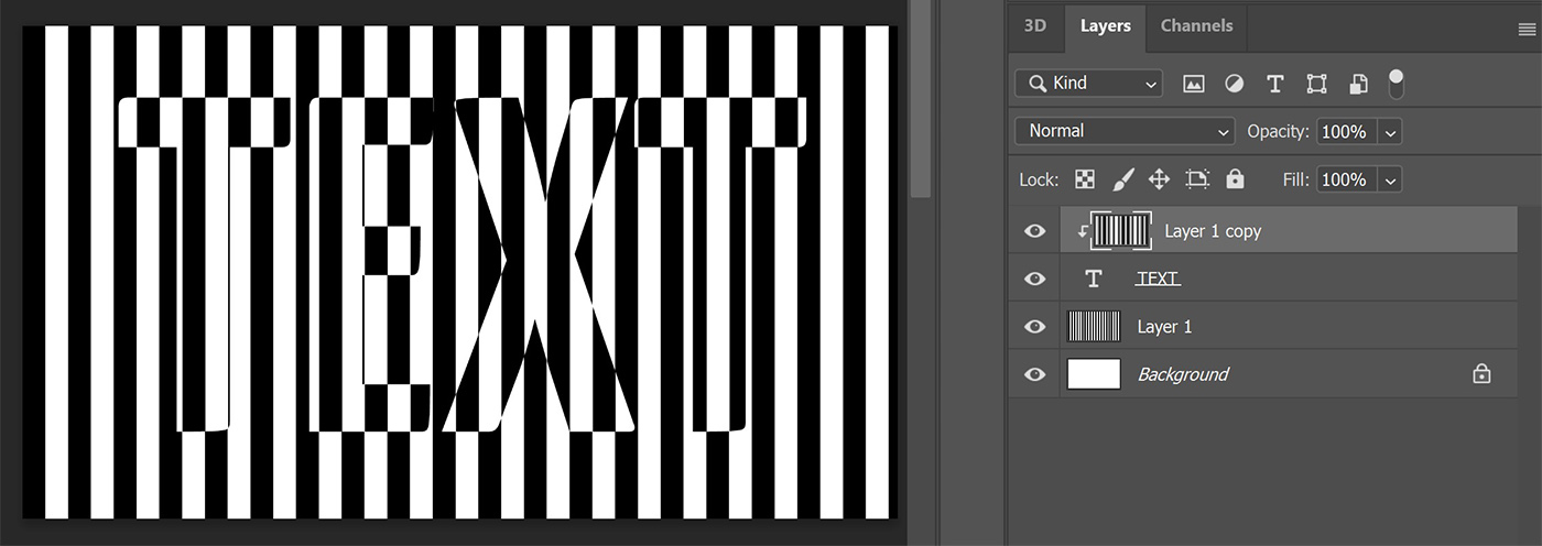 Create a striped text effect in Photoshop - Edit with Kim
