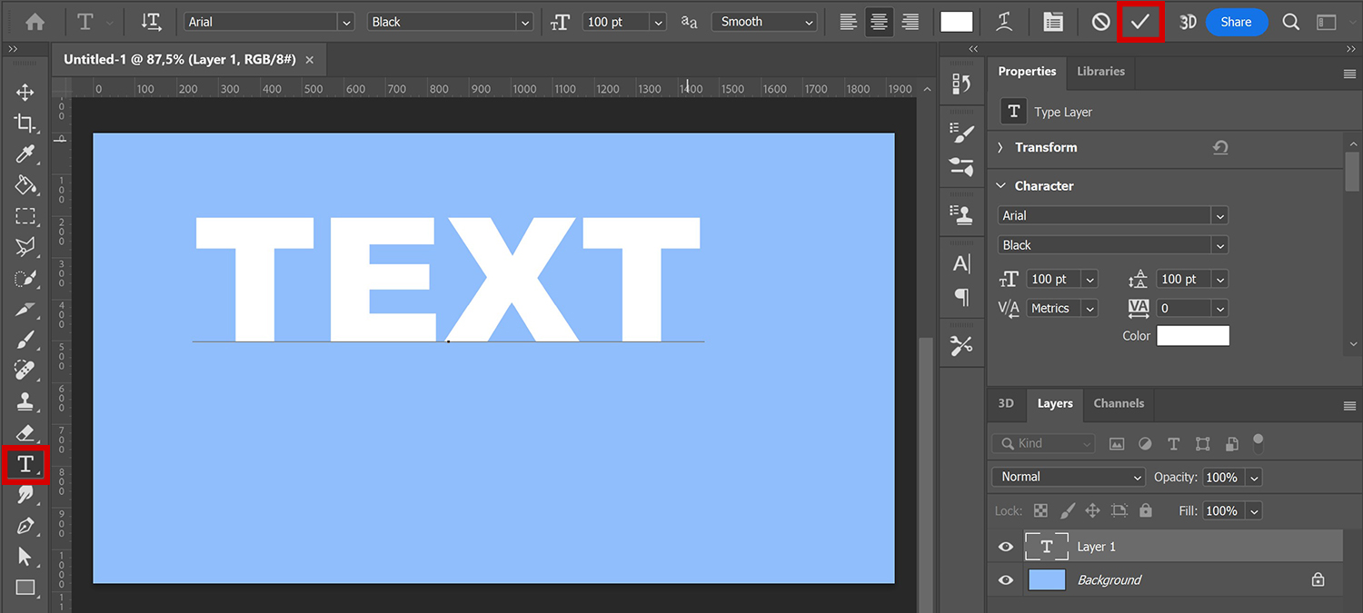 Create a text shadow in Photoshop - Edit with Kim