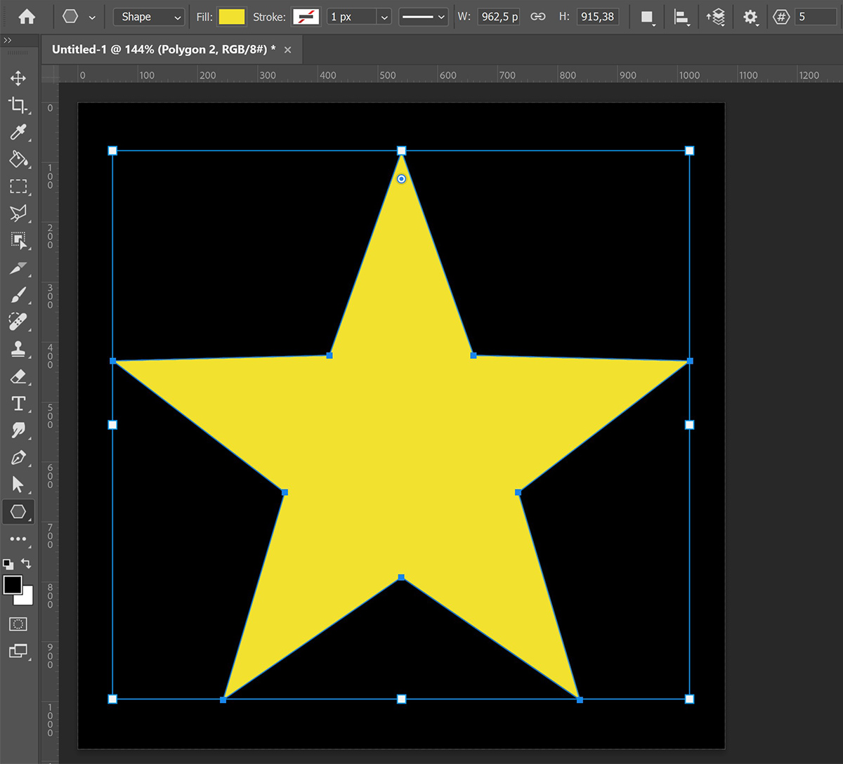 Create a star shape in Photoshop - Edit with Kim