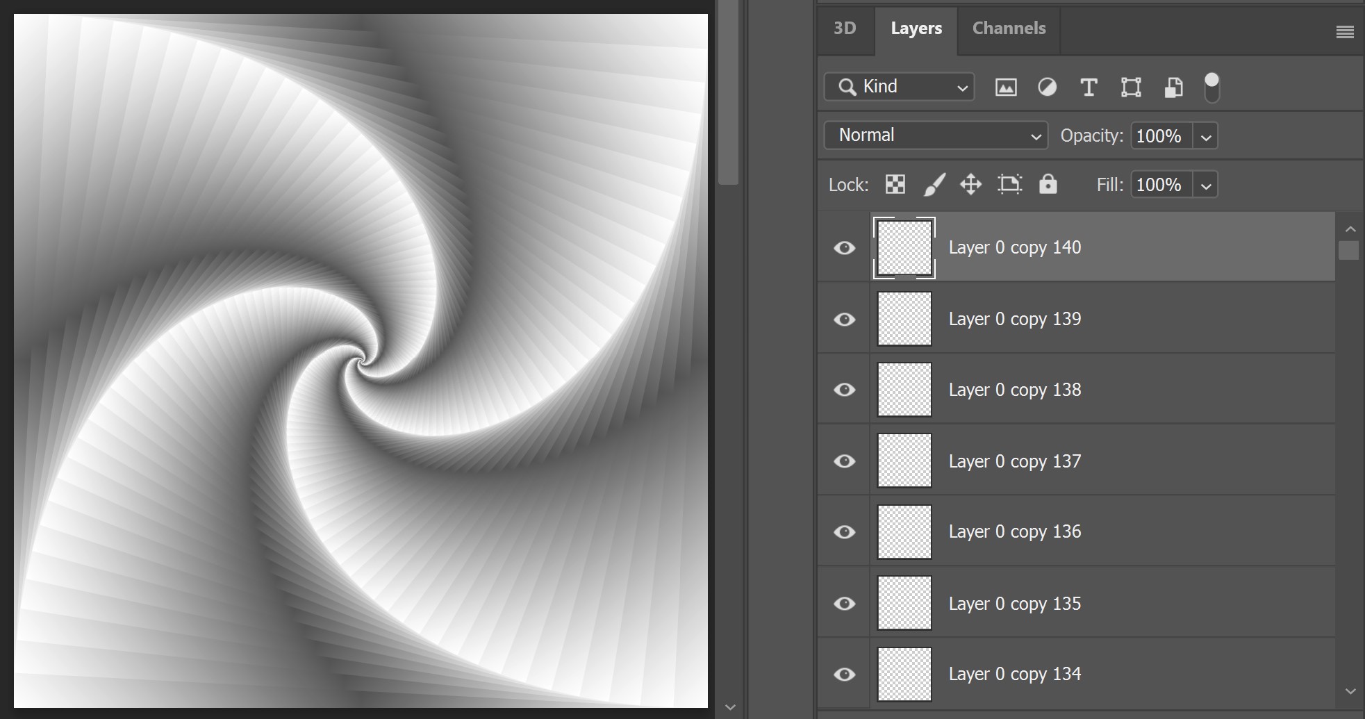 Gradient spiral effect in Photoshop - Edit with Kim