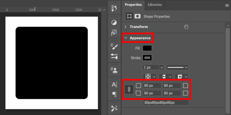 Shapes with rounded corners in Photoshop - Edit with Kim