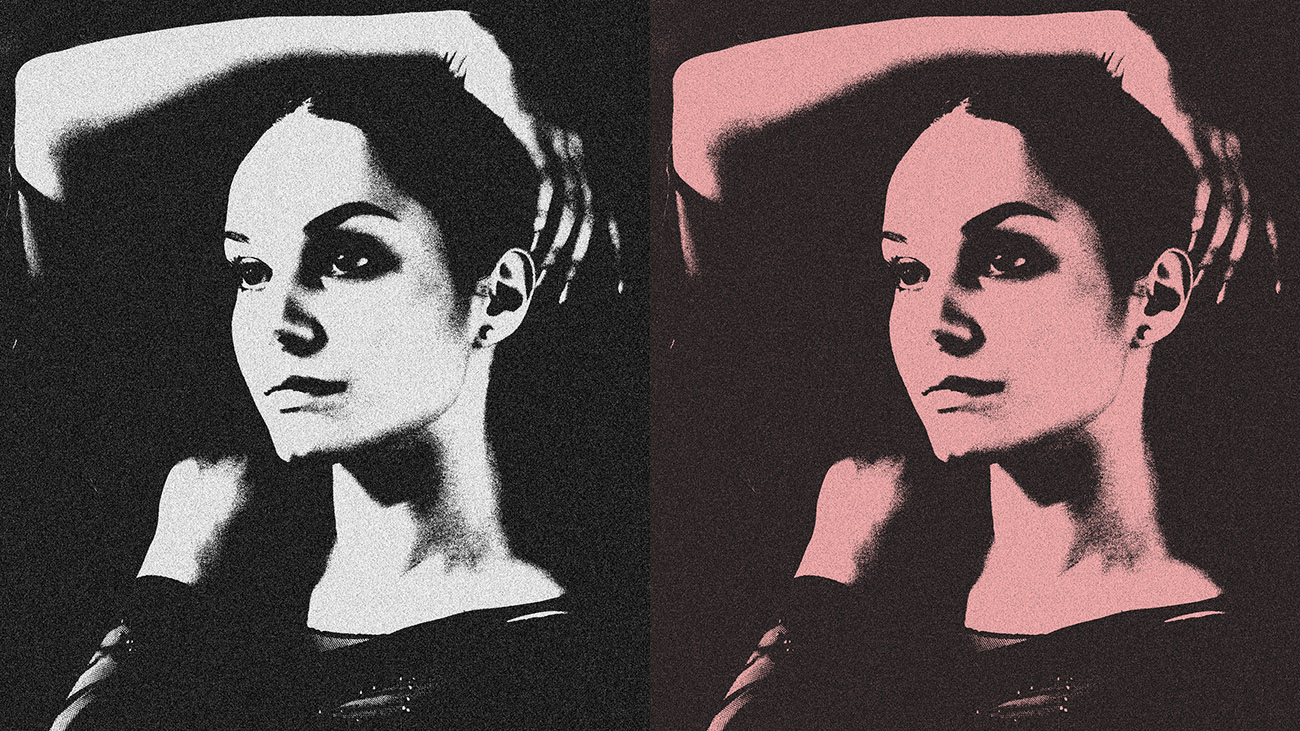 Create a grainy (duotone) threshold portrait in Photoshop