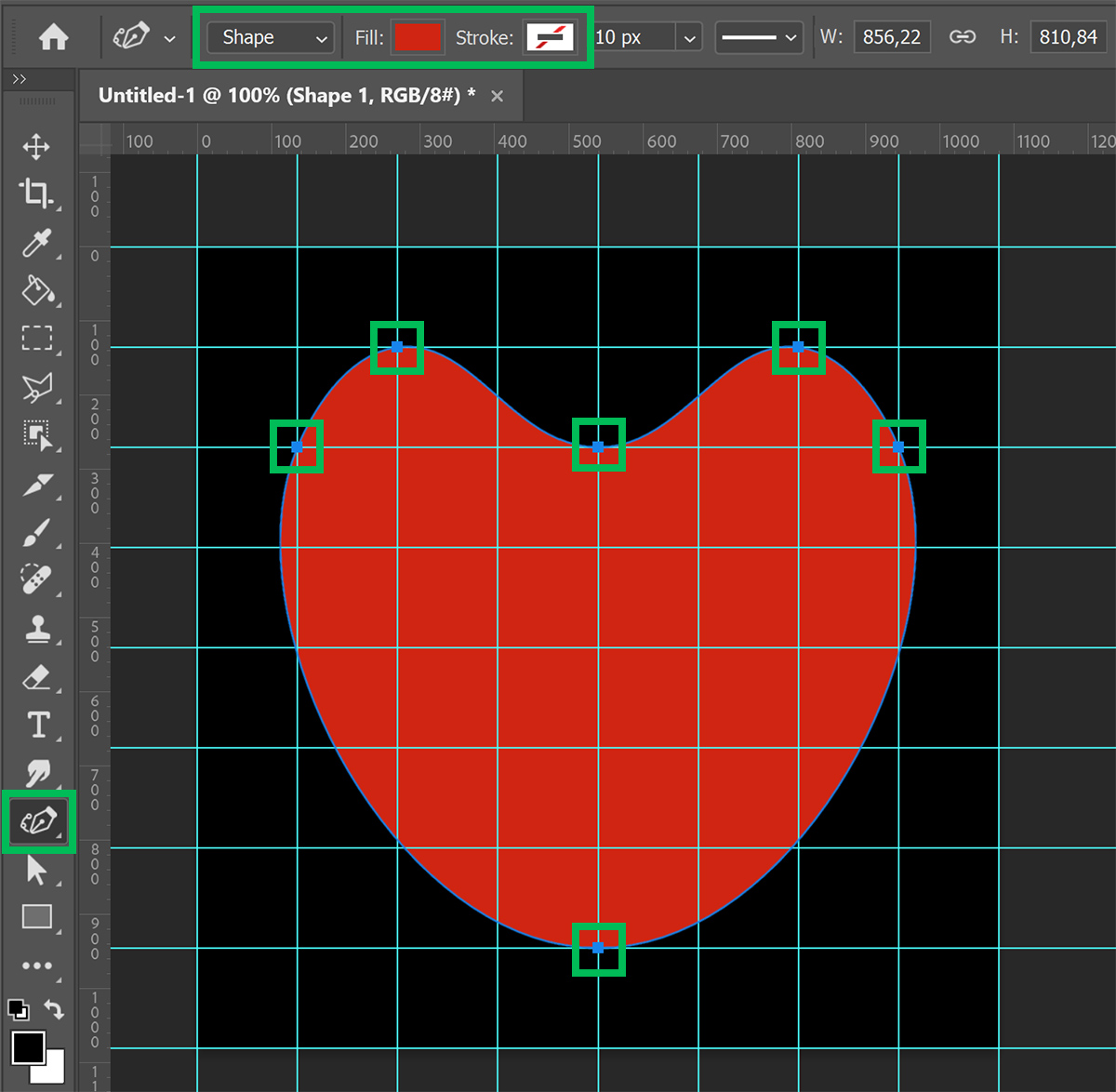 Create a heart shape in Photoshop - Edit with Kim