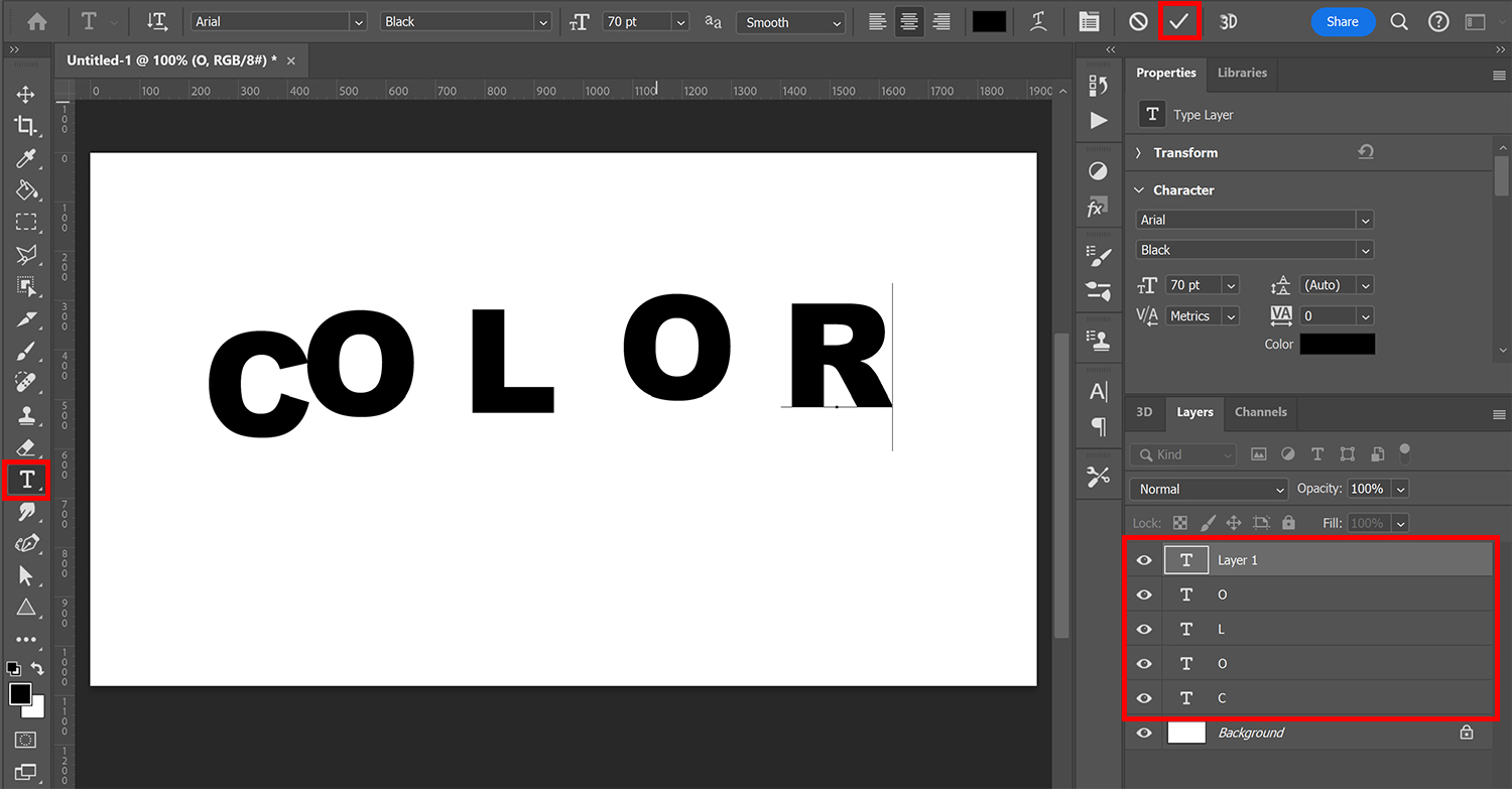 Colorful overlapping text in Photoshop - Edit with Kim