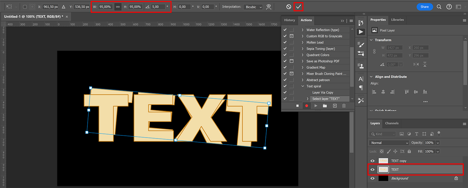 Create a spiral text effect in Photoshop - Edit with Kim