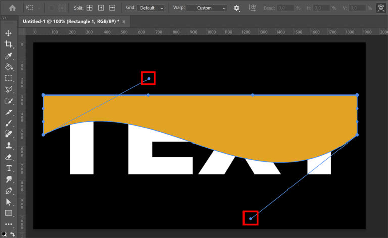 Split color text with wave effect in Photoshop - Edit with Kim