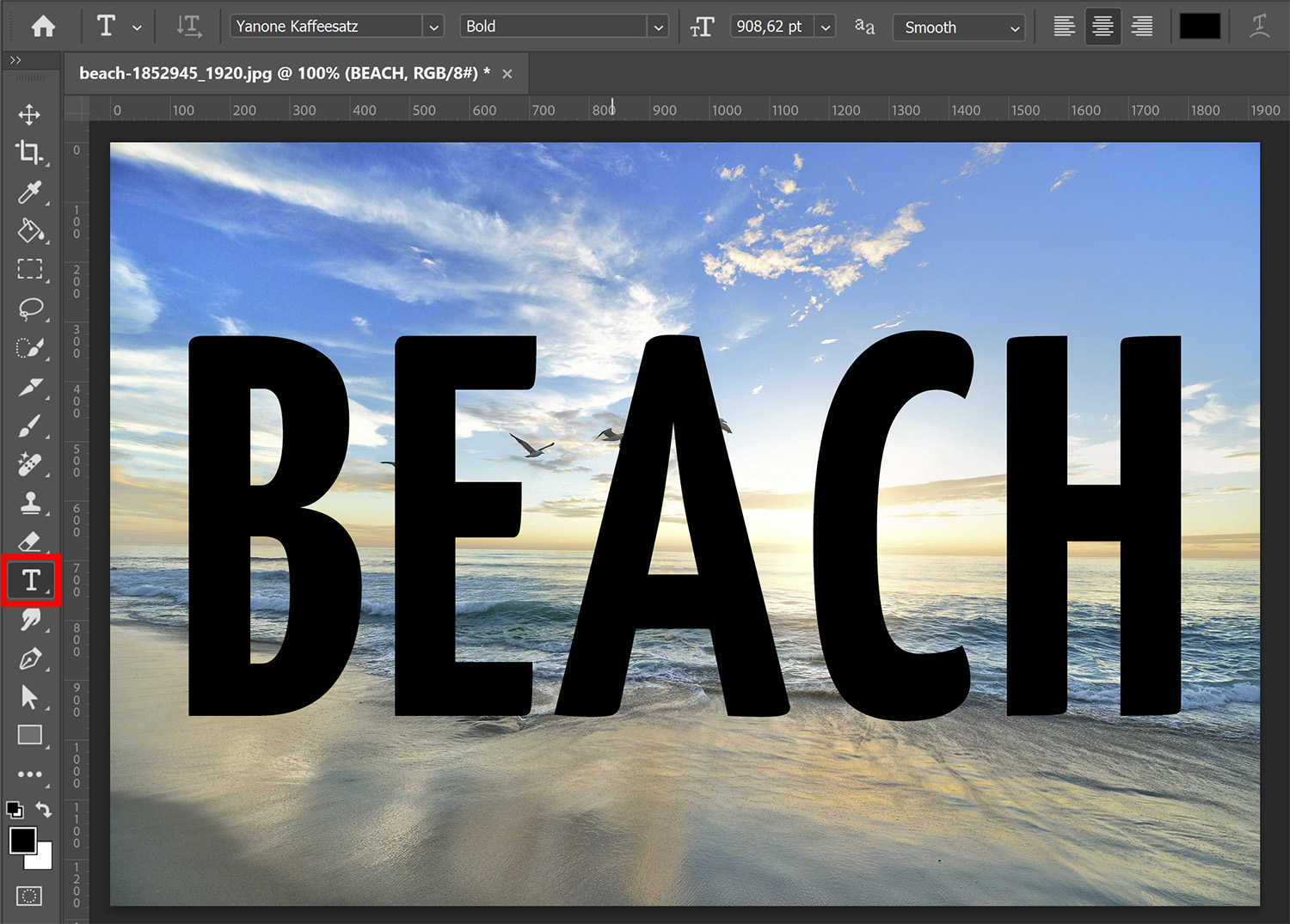 Transparent text with glow in Photoshop - Edit with Kim