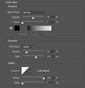 Transparent text with glow in Photoshop - Edit with Kim