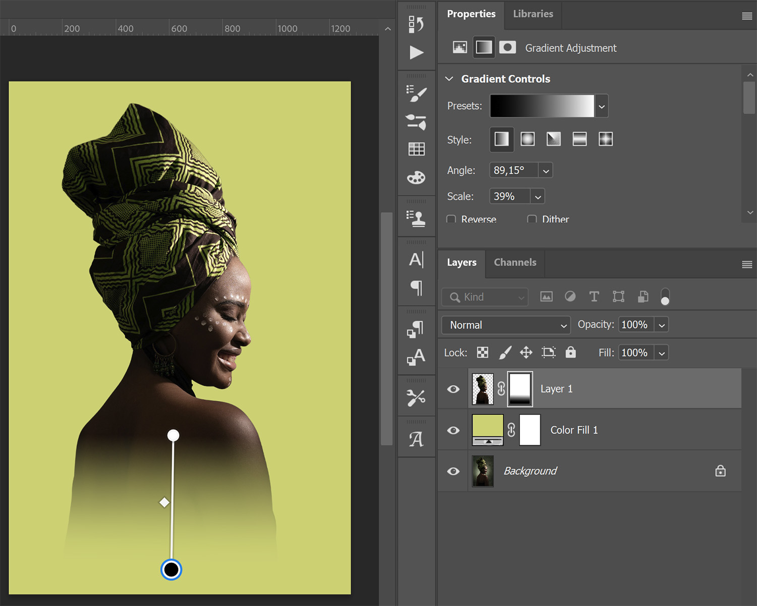 Fading subject (Gradient Mask) in Photoshop - Edit with Kim